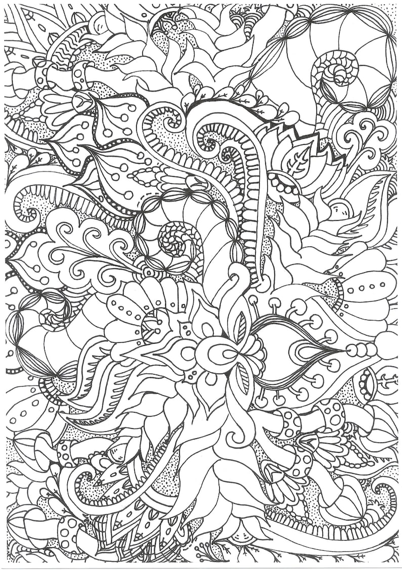 MINDFUL COLOURING PAGES 10 Printable Floral Zentangle - Etsy Australia