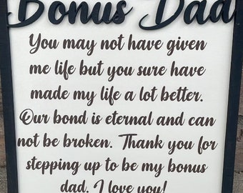 Bonus Dad Sign, Signs for Bonus Dad, Step Dad Signs, Signs for Fathers ...