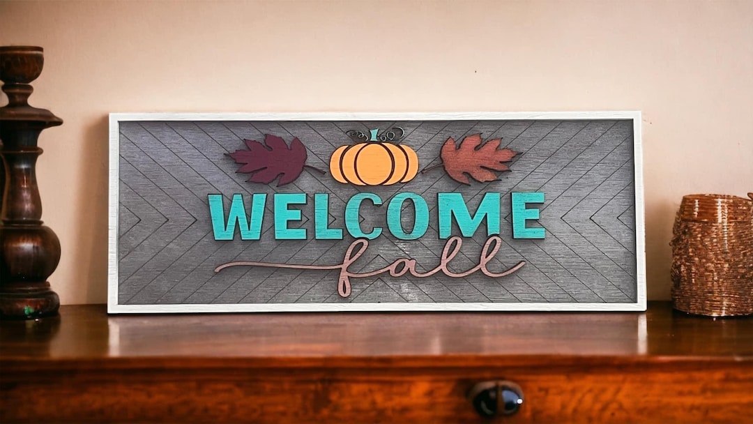 Digital Design Welcome Fall Sign 16x6 - Etsy