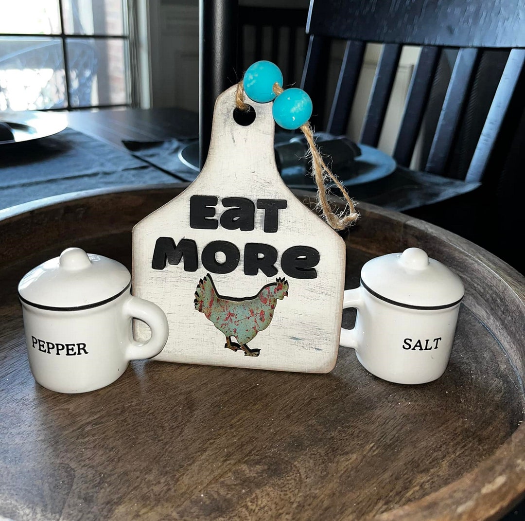 Eat More Chicken Farm Cow Tag Digital Design~ Glowforge Ready - Etsy