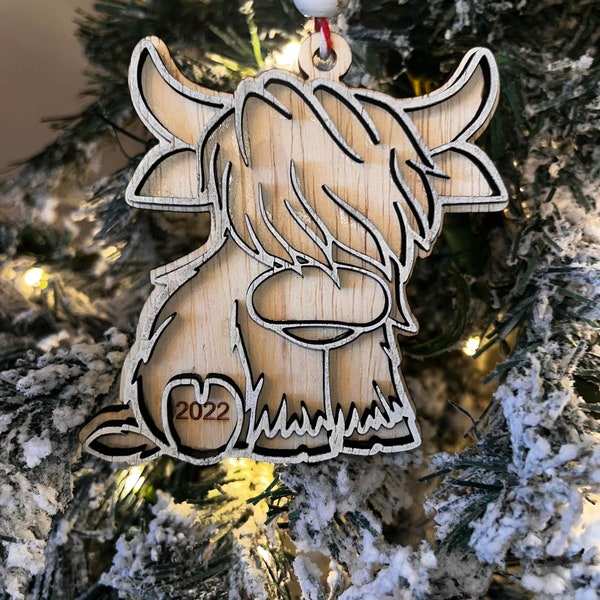 Mini Highland Cow Ornaments - Etsy