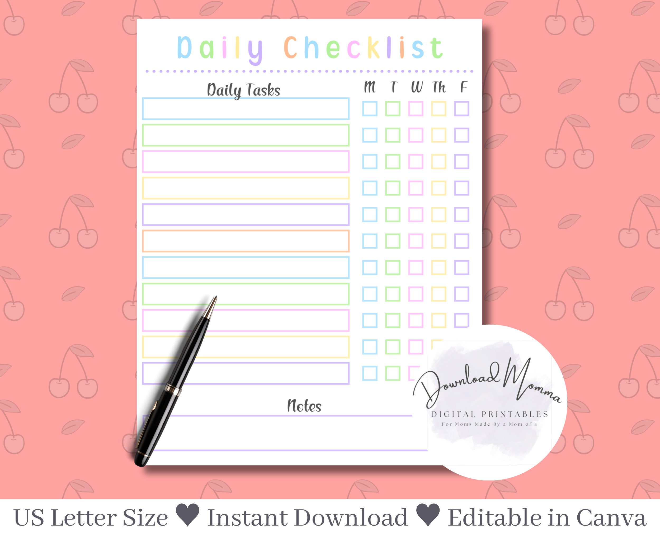Homeschool Daily Checklist Template | Homeschool Printables | Daily ...