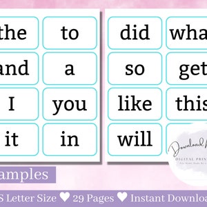 220 Dolch Sight Words Flashcards Printable Kindergarden Sight Words 1st ...