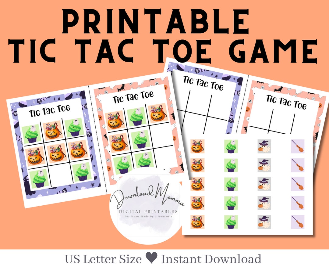 Printable Halloween Tic Tac Toe Game Halloween Printable Games ...