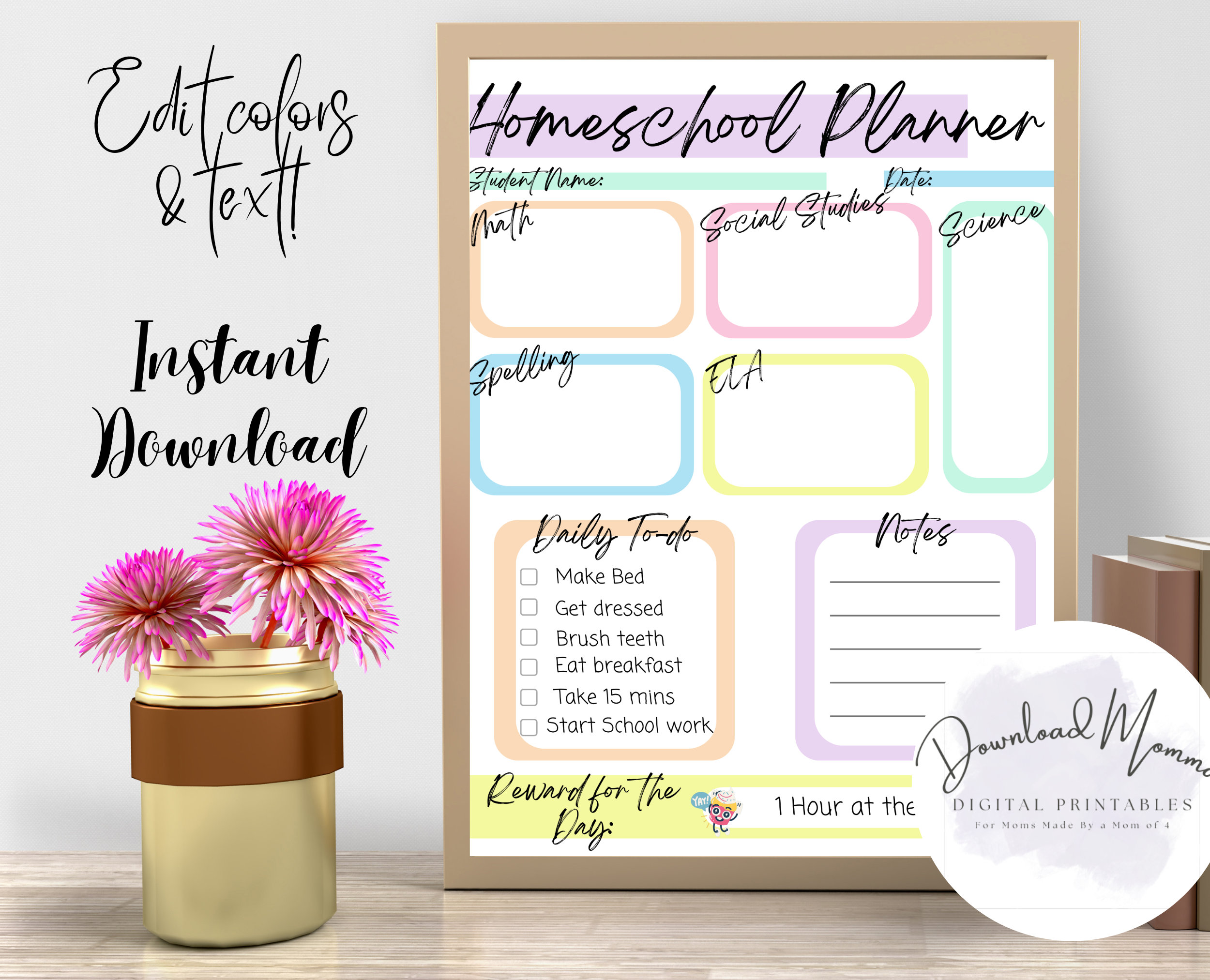 Homeschool Schedule Printable Homeschool Planner Template Homeschool ...
