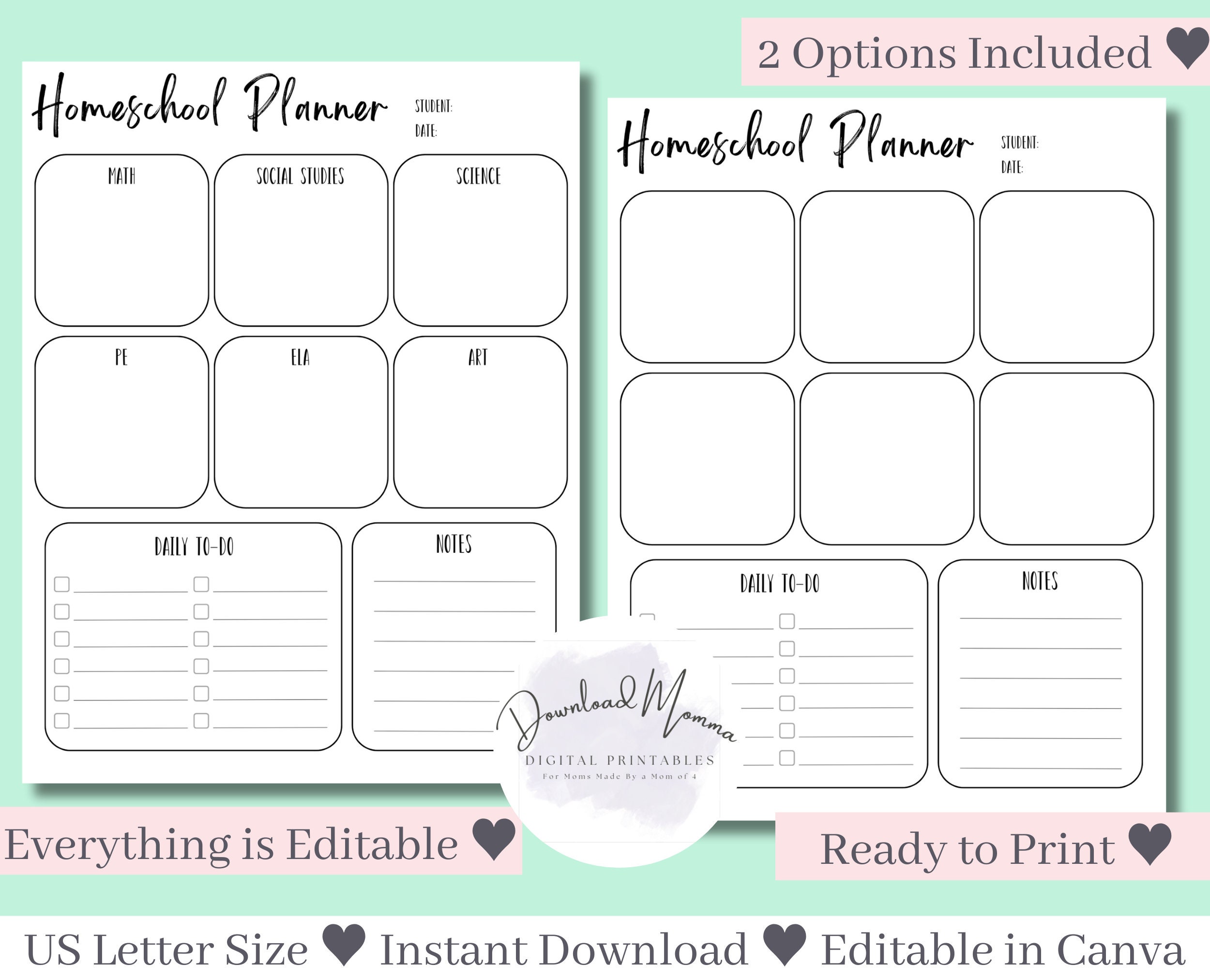 Homeschool Schedule Printable | Homeschool Planner Template ...