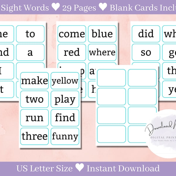 Dolch Sight Words - Etsy