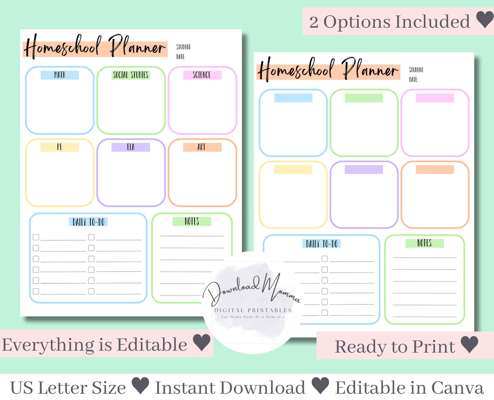 Homeschool Schedule Printable | Homeschool Planner Template ...