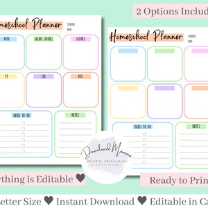 Homeschool Schedule Printable | Homeschool Planner Template ...