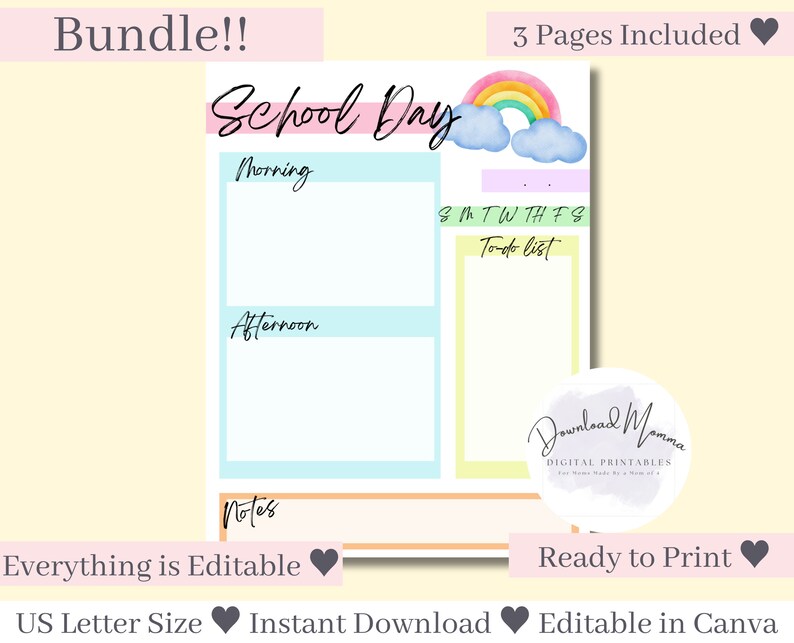 Homeschool Monthly Weekly Daily Planner Printable Homeschool Planner ...