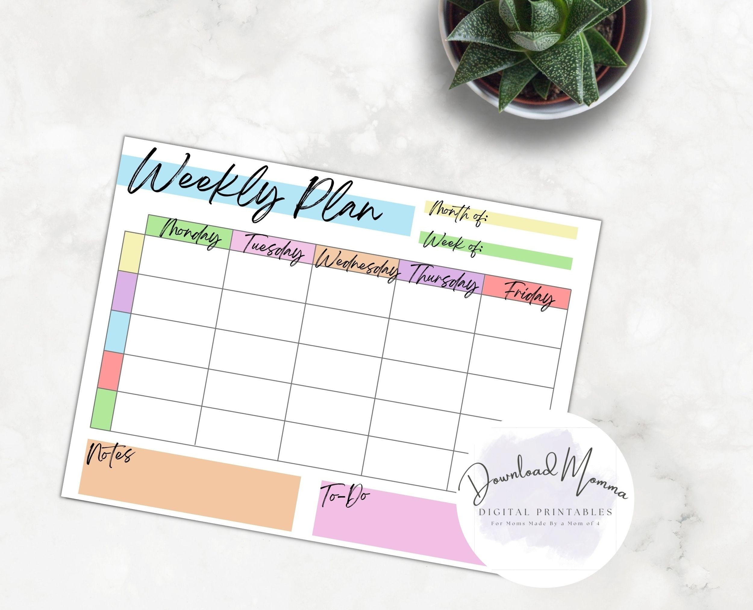 Homeschool Weekly Schedule Printable Weekly Plan Worksheet - Etsy