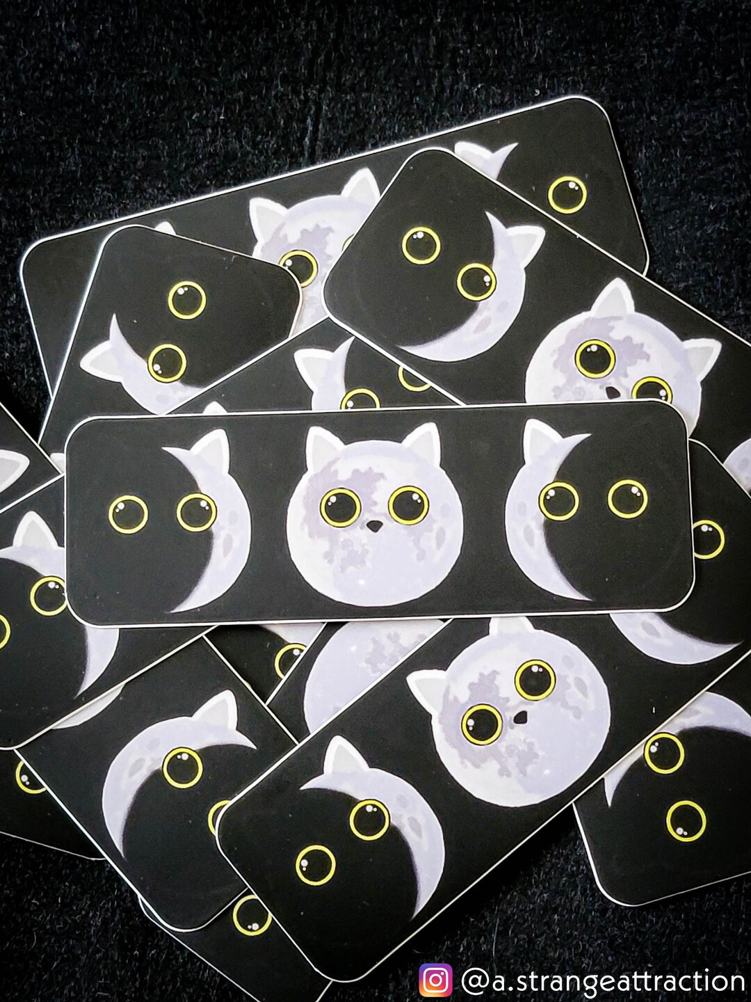 Triple Cat Moon Sticker - Etsy