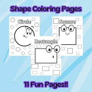 11 Shape Coloring Pages, Shape Recognition, Printable Shapes, Printable ...