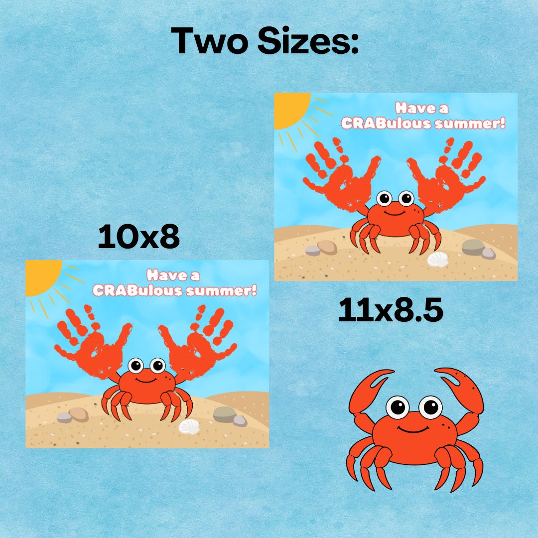 Crab Handprint Craft, Kids Keepsakes, Printable Handprint Footprint Art ...