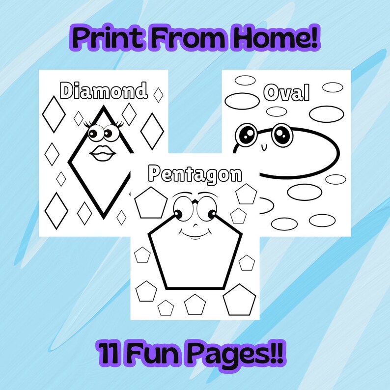 11 Shape Coloring Pages, Shape Recognition, Printable Shapes, Printable ...