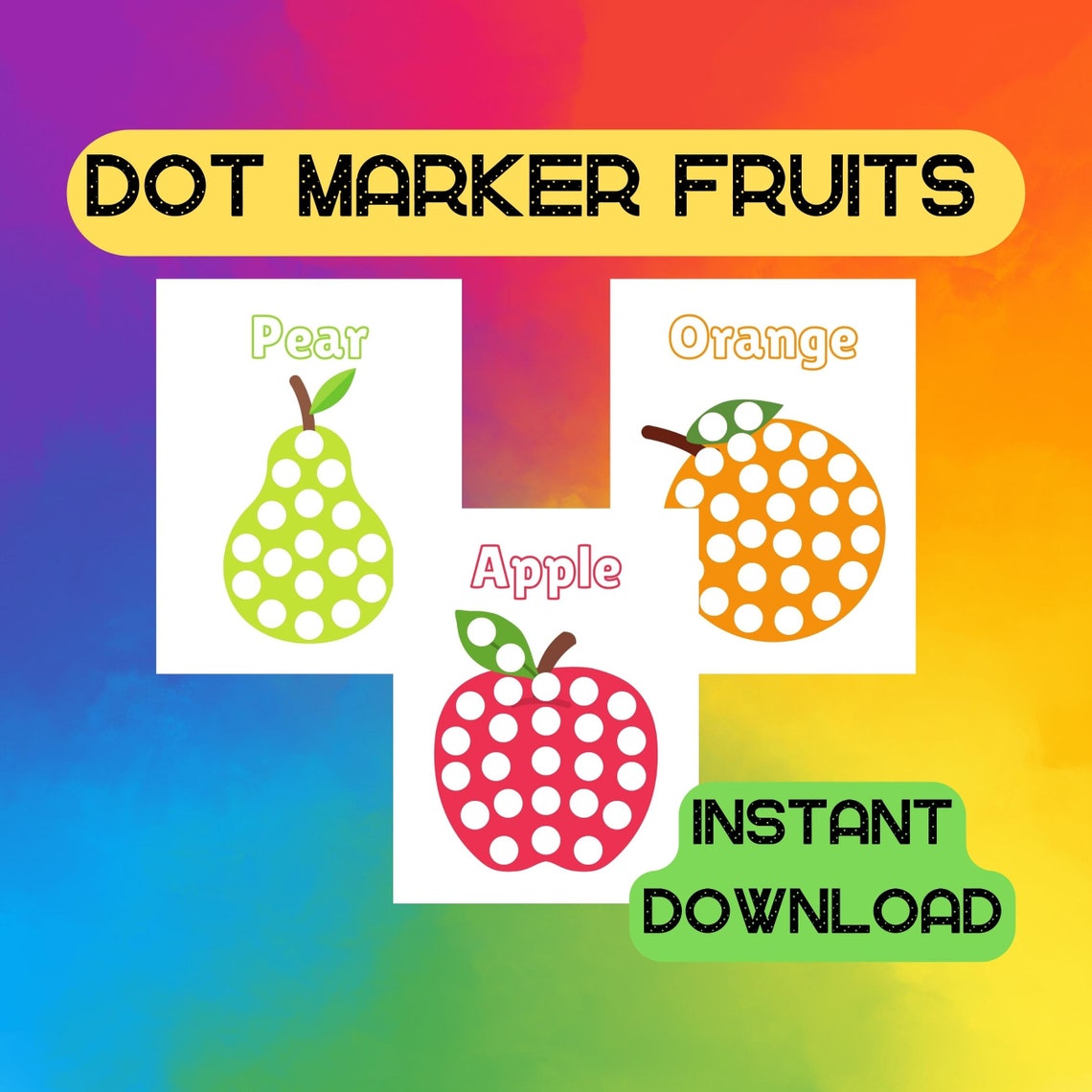 Dot Marker Fruits, Learning Fruits, Printable Worksheets, Dot Printable ...