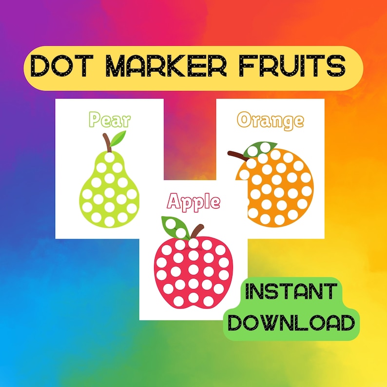Dot Marker Fruits, Learning Fruits, Printable Worksheets, Dot Printable ...