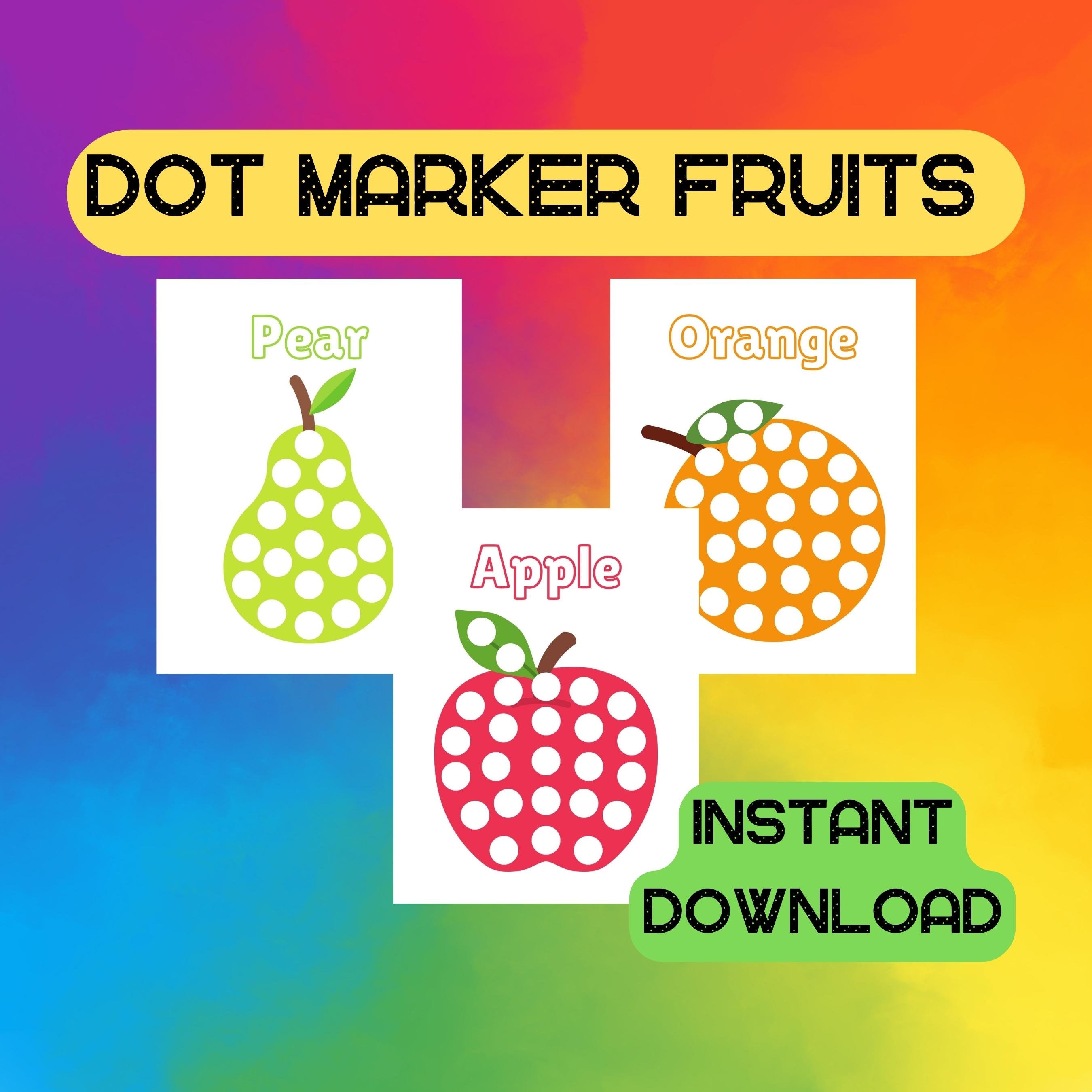 Dot Marker Fruits, Learning Fruits, Printable Worksheets, Dot Printable ...
