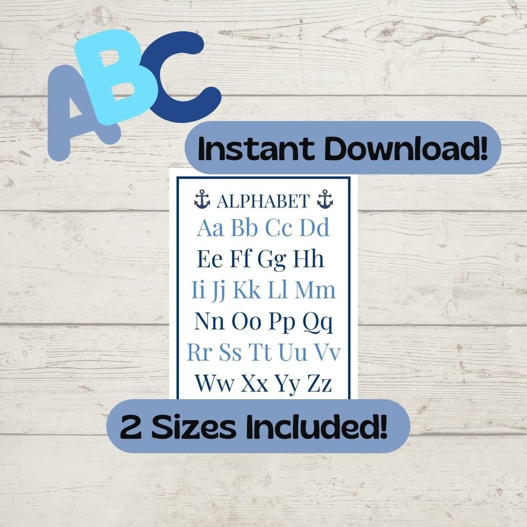 Alphabet Printable - ABC Art - Educational - Learning - Wall Art ...