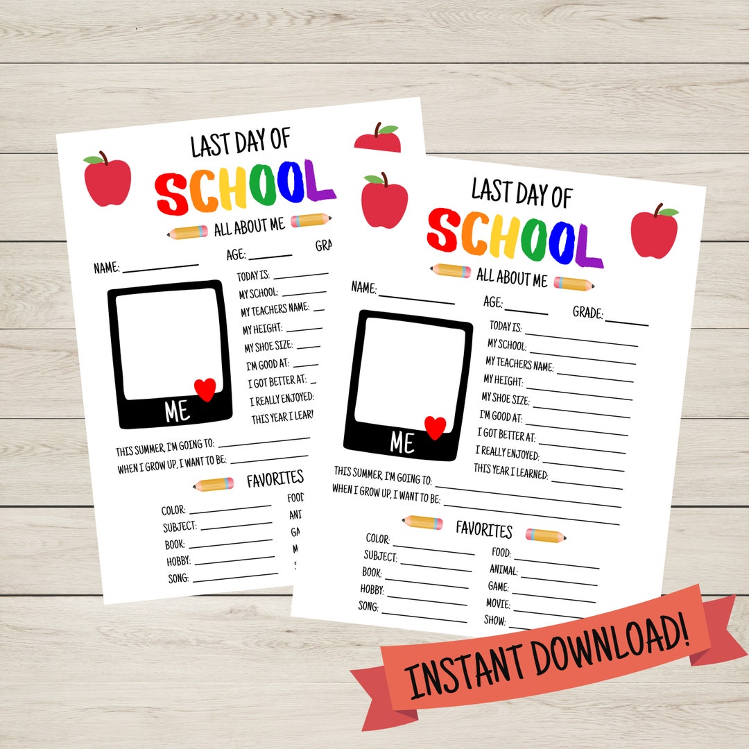 First Day of School Printable Last Day of School Back to - Etsy