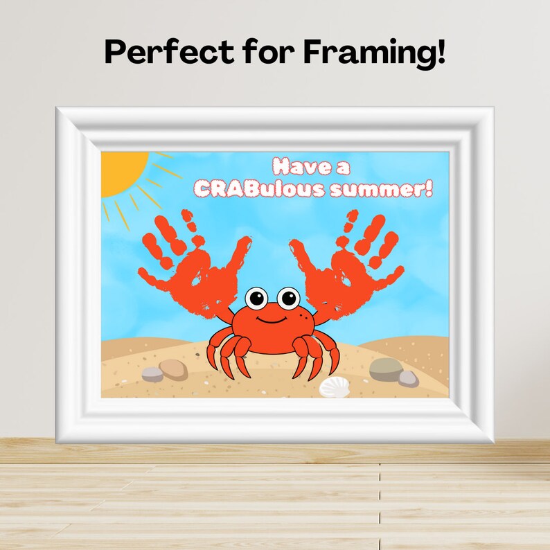 Crab Handprint Craft, Kids Keepsakes, Printable Handprint Footprint Art ...