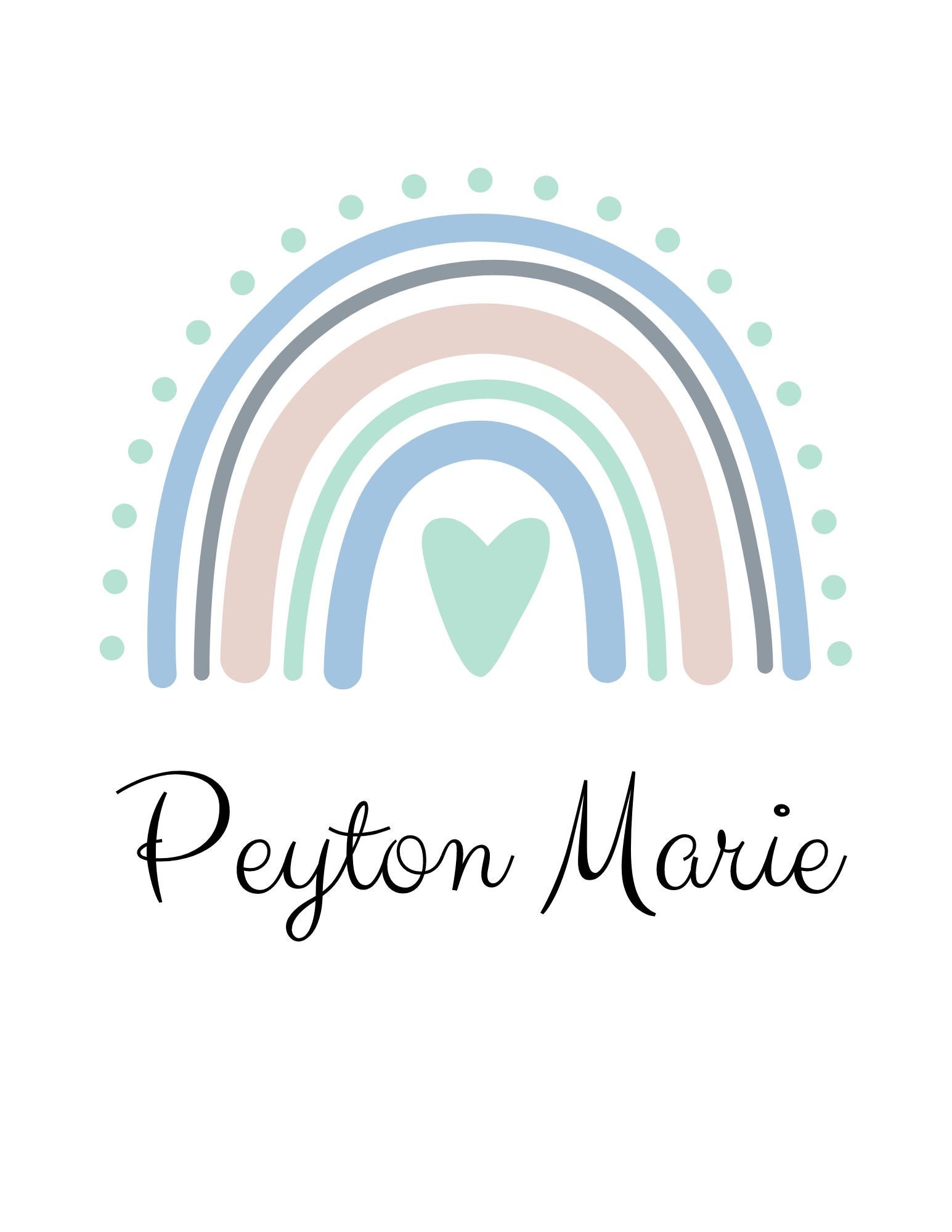 Personalized Rainbow Name Printable, Custom Name Print, Baby Name Print ...