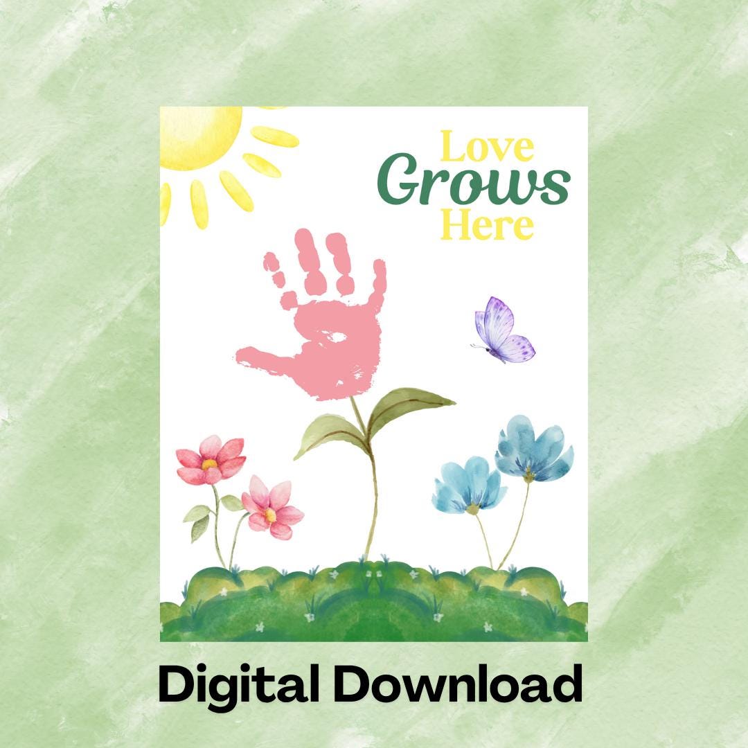 Summer, Spring Handprint Craft, Kids Keepsake, Printable Handprint Art ...