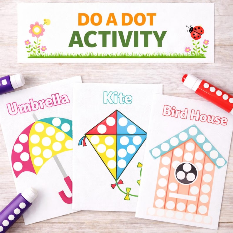 Spring Dot Marker Printables, Do A Dot Activity for Kids, Preschool ...