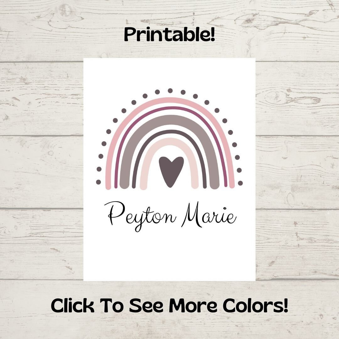 Personalized Rainbow Name Printable, Custom Name Print, Baby Name Print ...