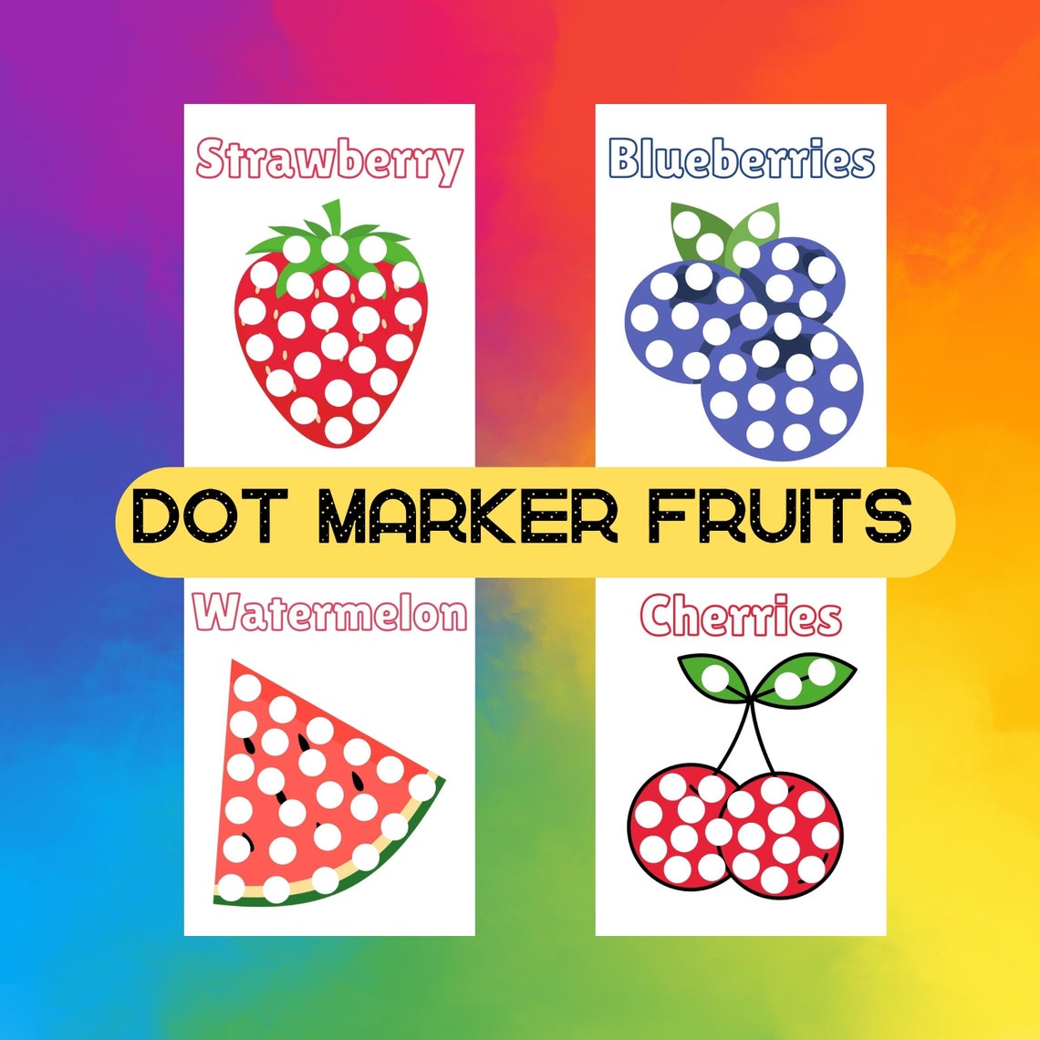 Dot Marker Fruits, Learning Fruits, Printable Worksheets, Dot Printable ...