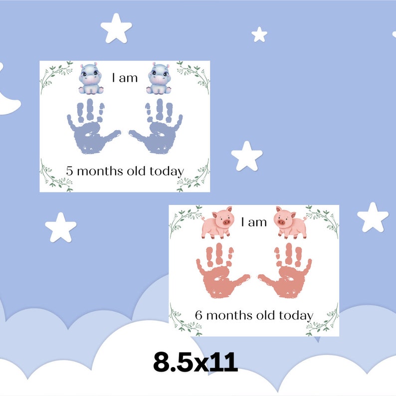 Monthly Milestone Printable, Newborn Baby Milestones, Milestone Card ...
