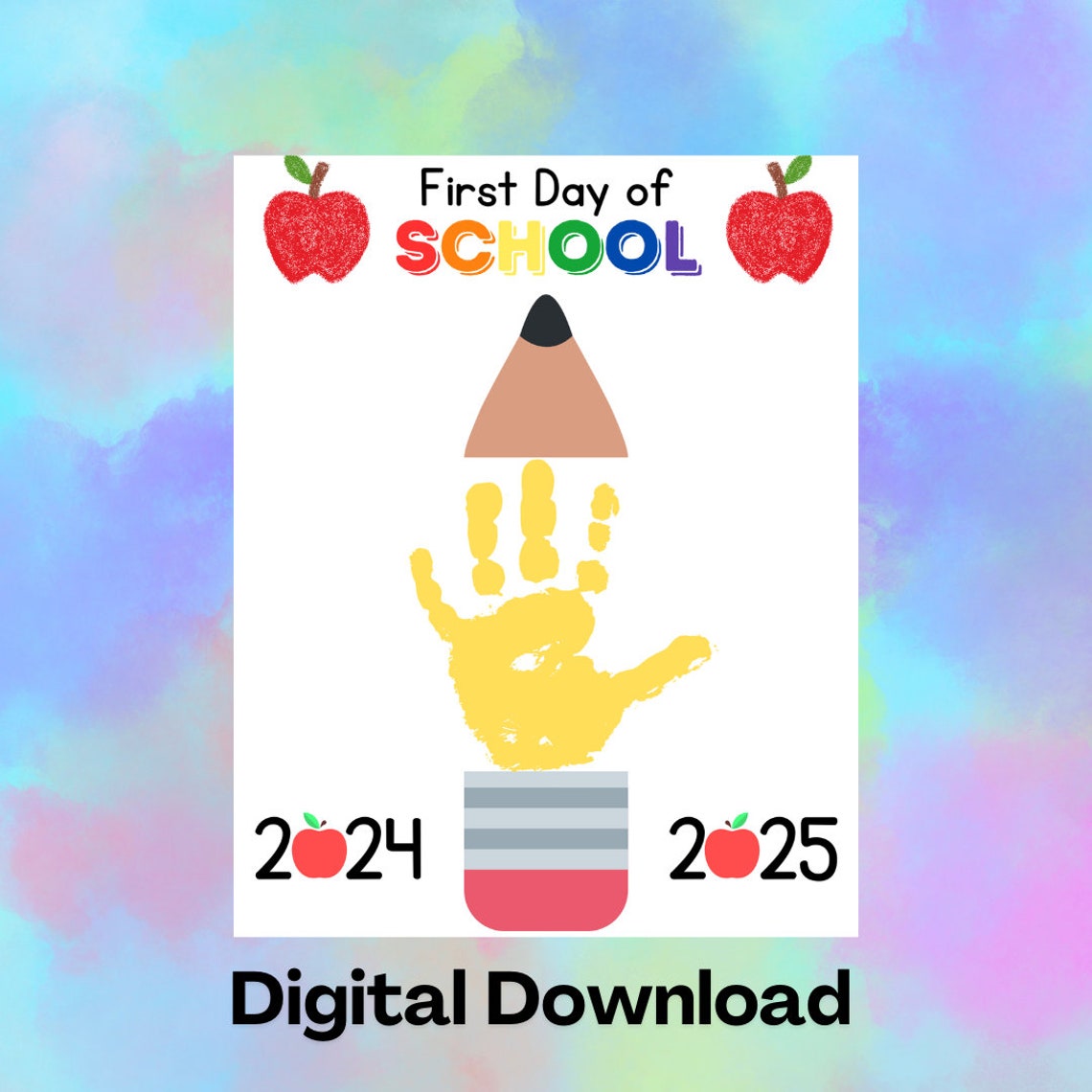 First Day of School Handprint Craft, Kids Keepsakes, Printable ...