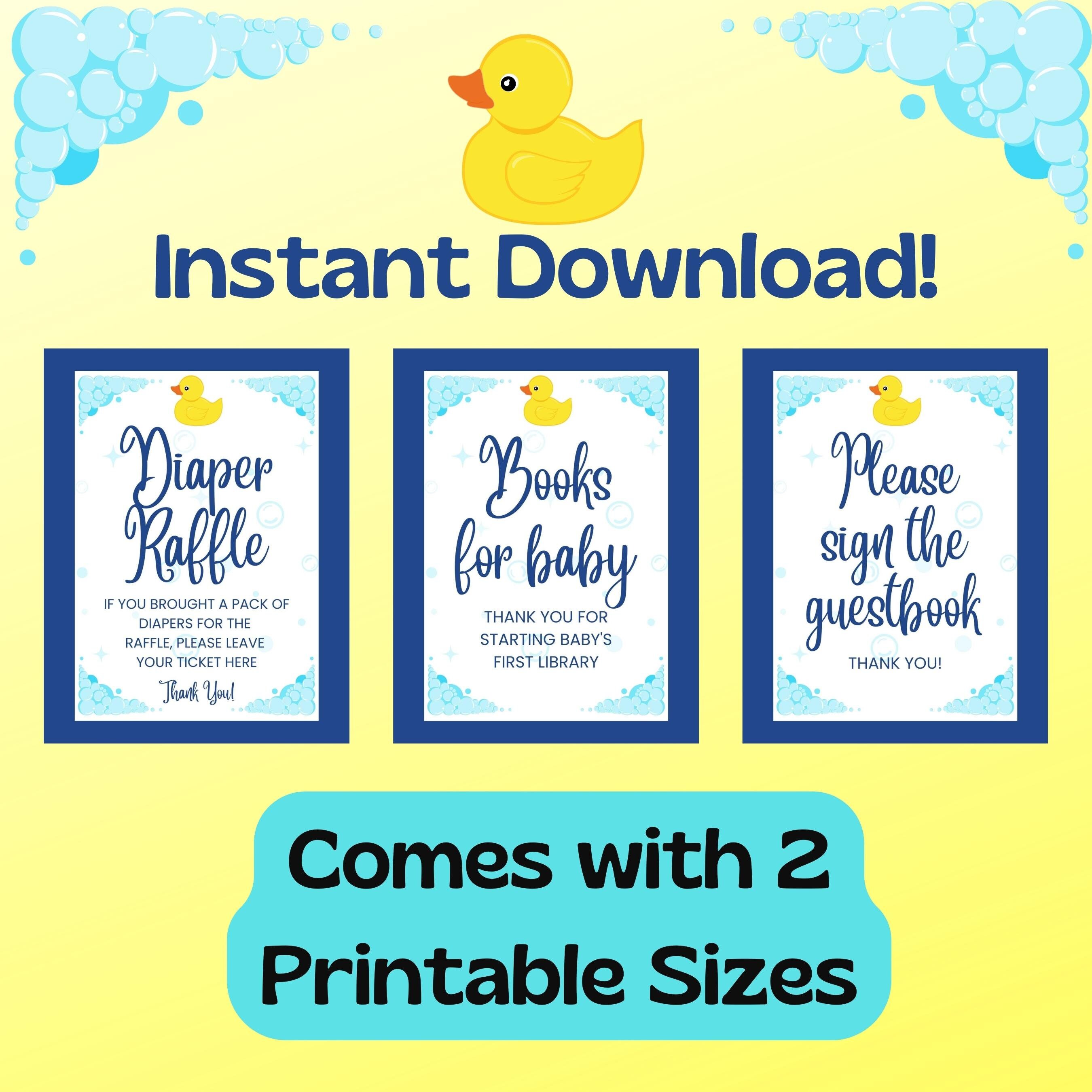 Rubber Duck Baby Shower Signs, 11 Printable Signs, Baby Shower Decor ...