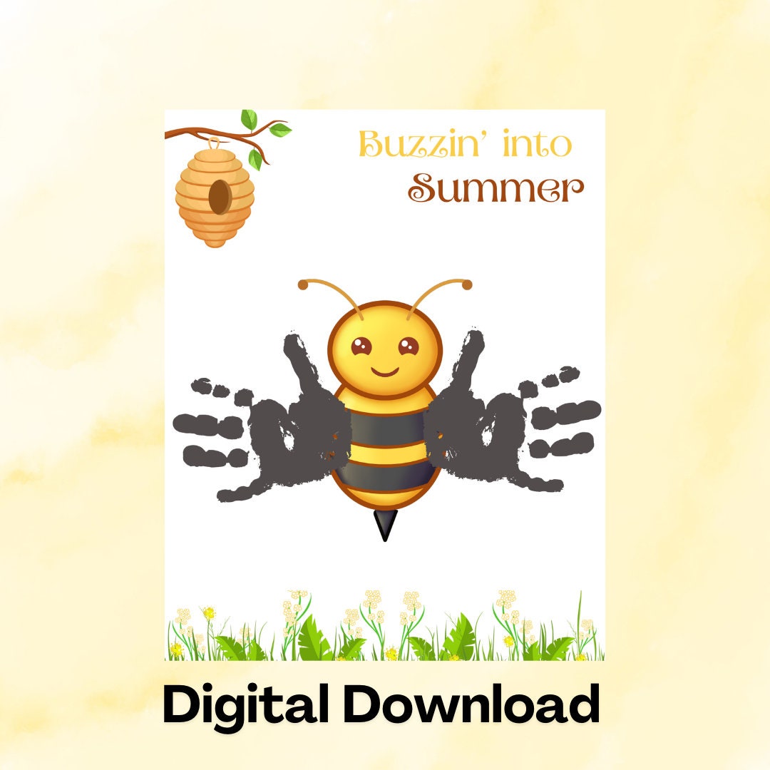 Summer Handprint Footprint Craft, Kids Keepsakes, Printable Handprint ...