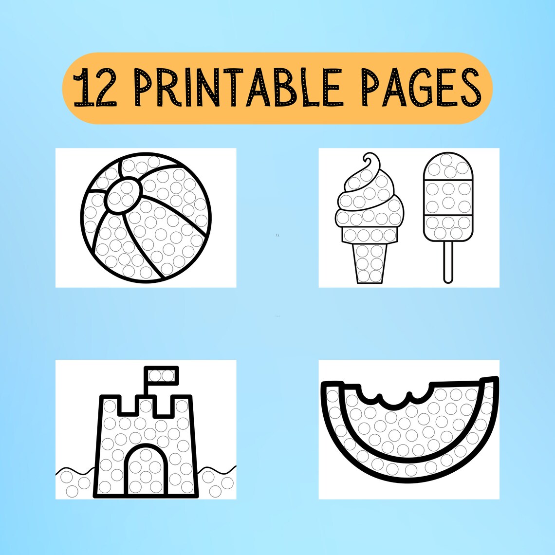 Summer Dot Marker, Summer, Printable Worksheets, Dot Printable, Do a ...