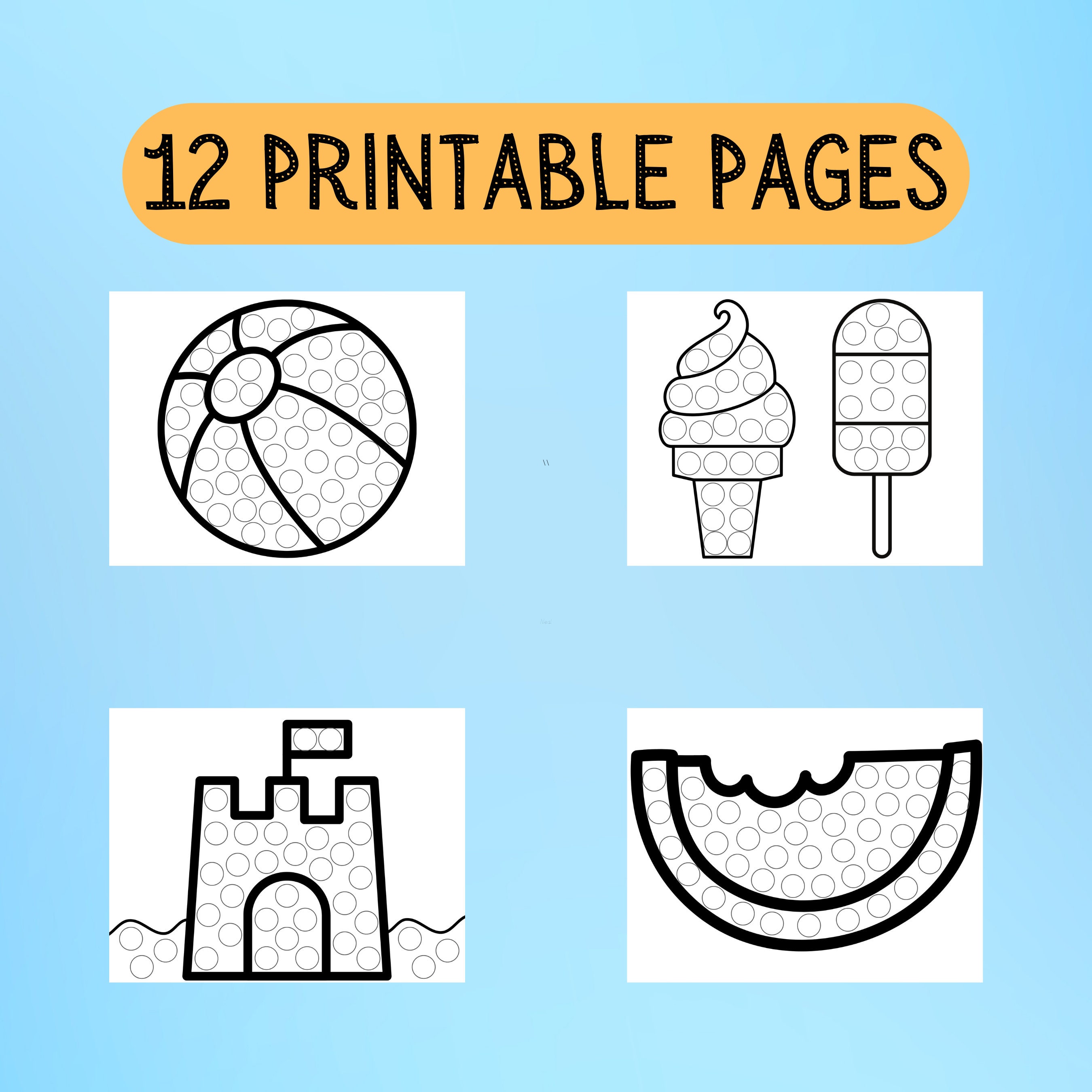 Summer Dot Marker, Summer, Printable Worksheets, Dot Printable, Do a ...