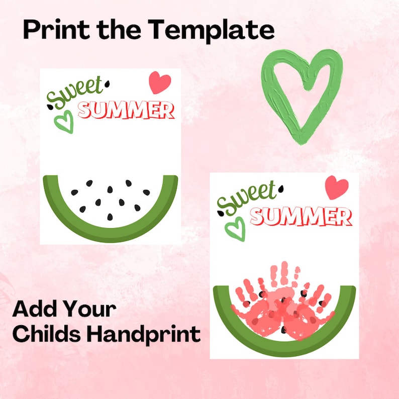 Summer Handprint Footprint Craft, Kids Keepsakes, Printable Handprint ...