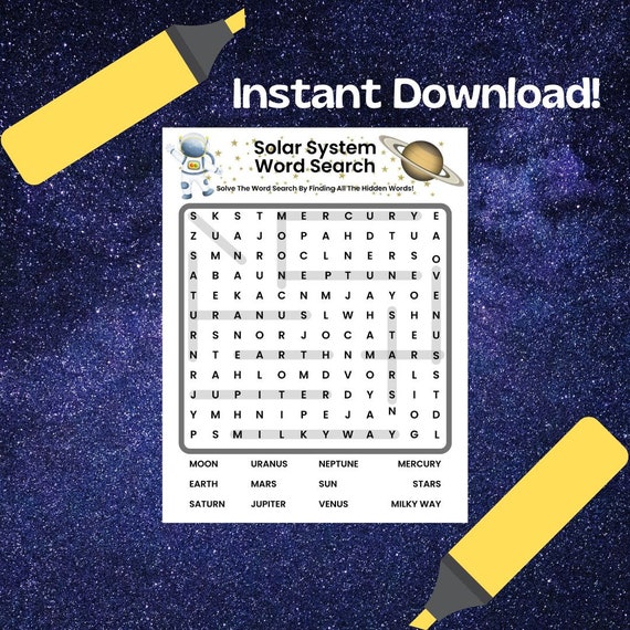 Solar System Word Search