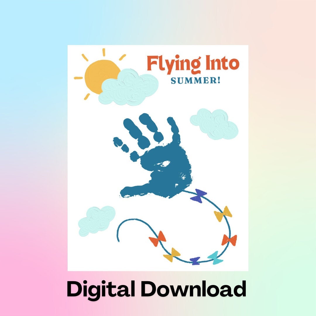 Summer Handprint Footprint Craft, Kids Keepsakes, Printable Handprint ...