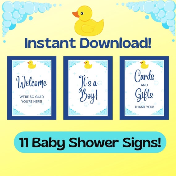 Rubber Duck Baby Shower Signs 11 Printable Signs Baby Shower - Etsy