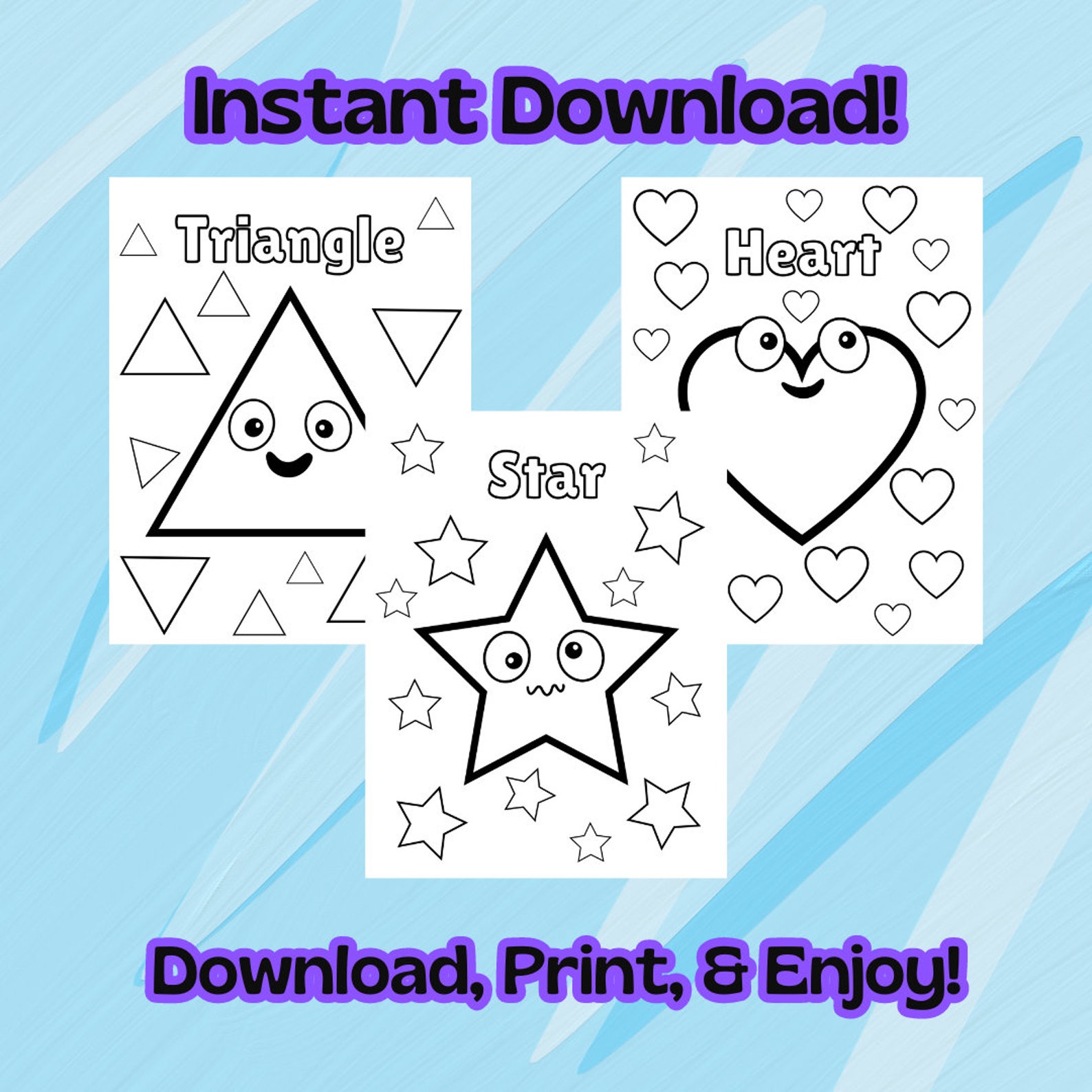 11 Shape Coloring Pages, Shape Recognition, Printable Shapes, Printable ...