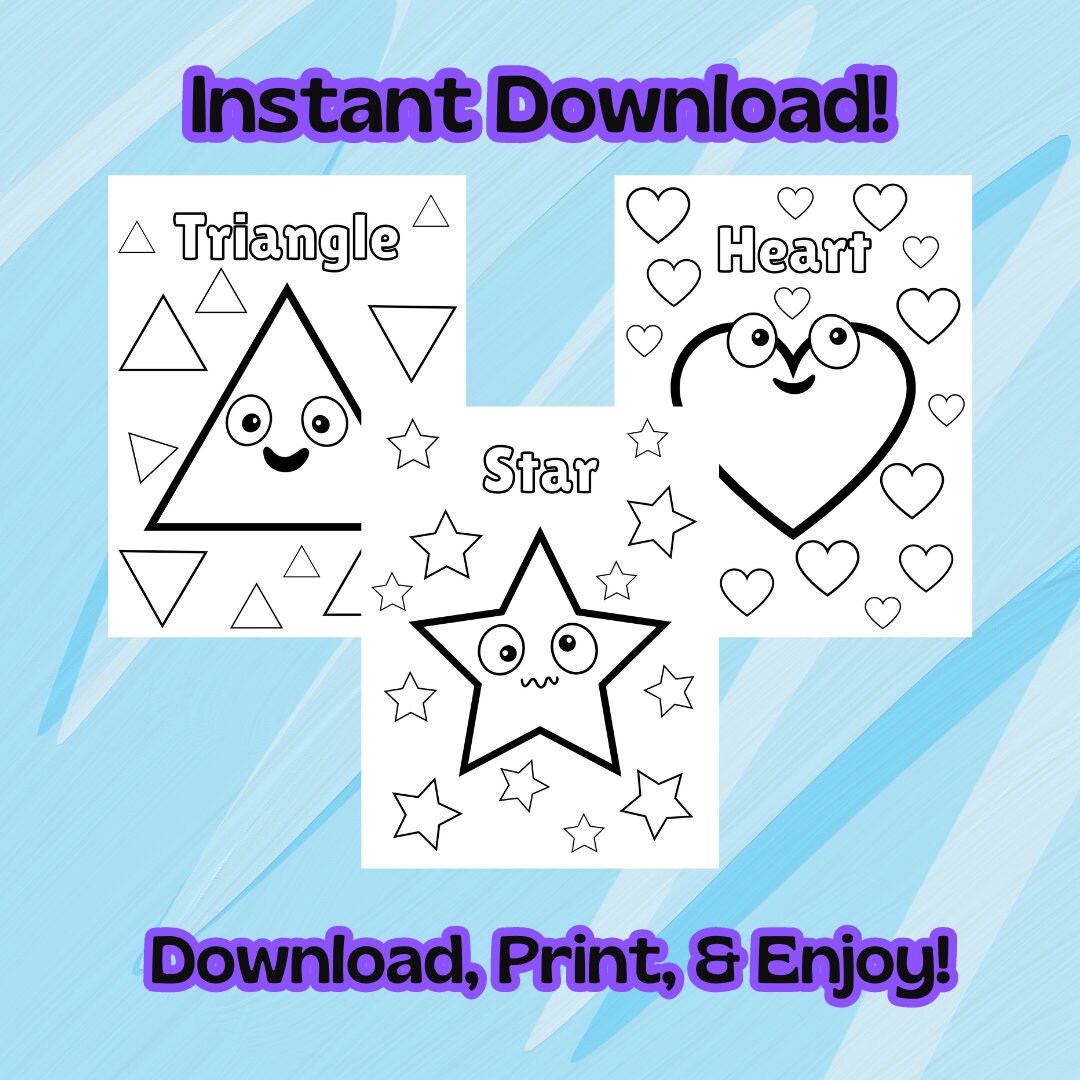 11 Shape Coloring Pages, Shape Recognition, Printable Shapes, Printable ...
