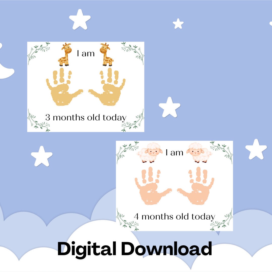 Monthly Milestone Printable, Newborn Baby Milestones, Milestone Card ...