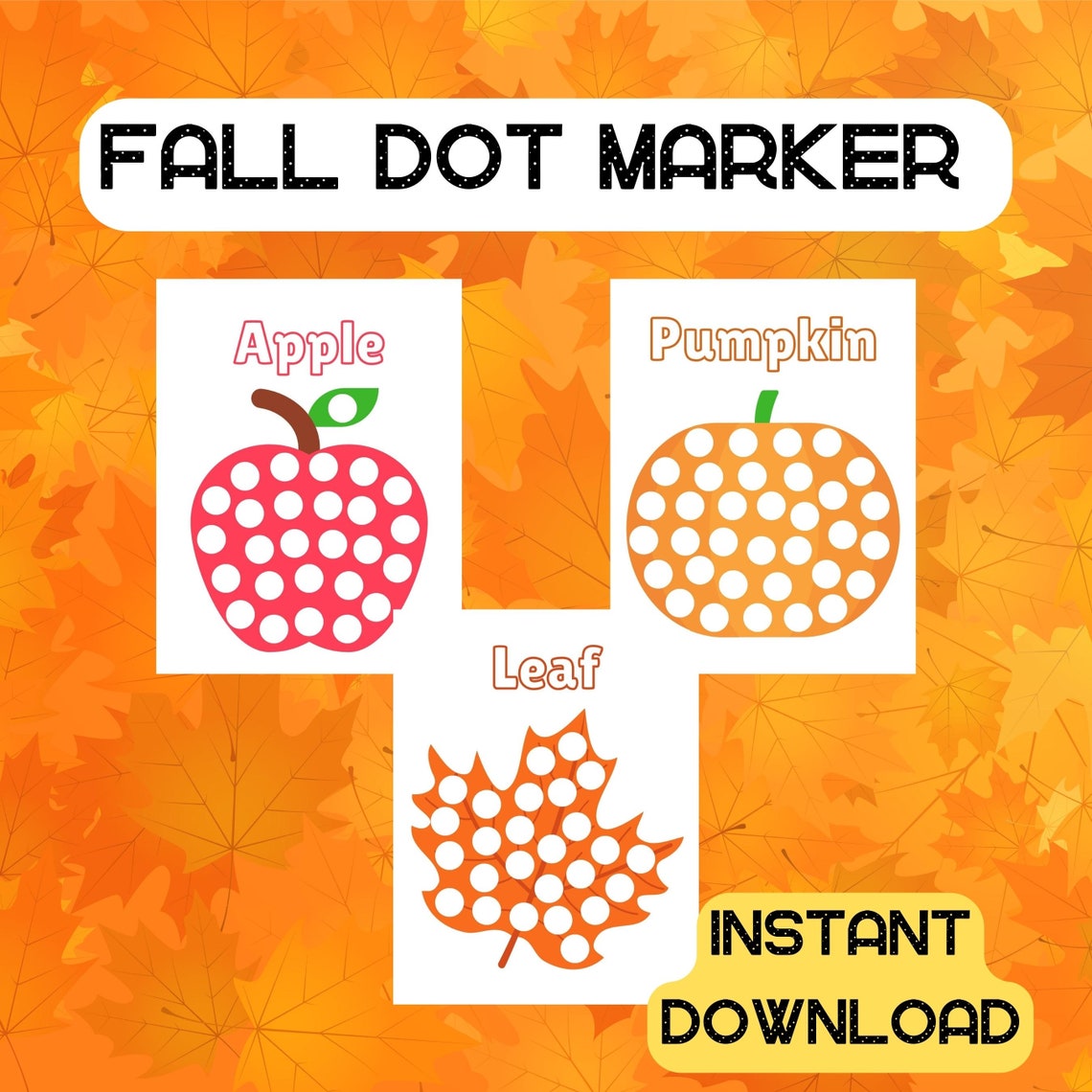 Fall Dot Marker, Autumn, Printable Worksheets, Dot Printable, Do a Dot ...
