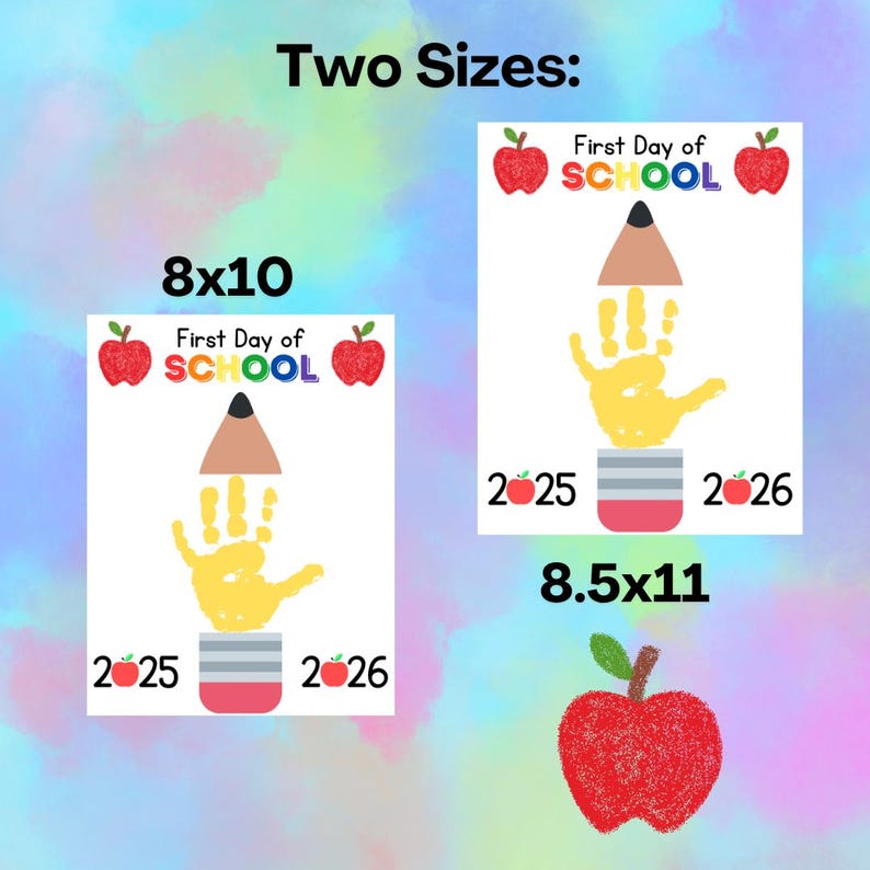 2025 First Day of School Handprint Craft, Kids Keepsakes, Printable ...