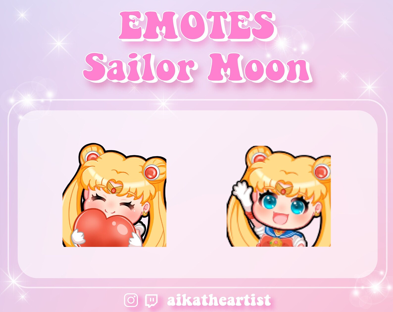 Cute Sailor Moon Emotes for Twitch and Discord - Etsy