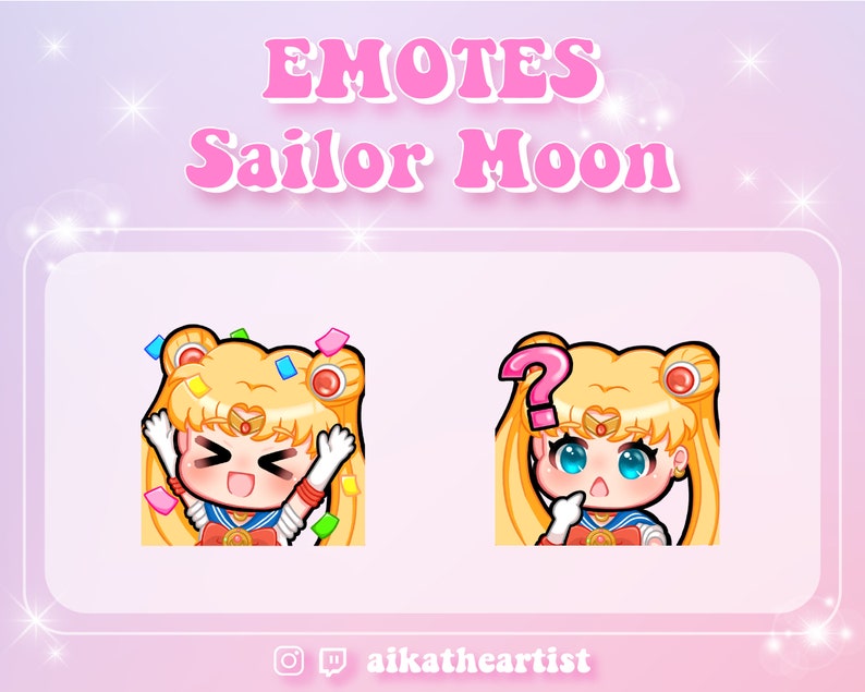 Cute Sailor Moon Emotes for Twitch and Discord - Etsy Australia