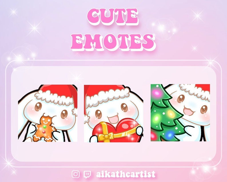 Christmas Cute Emotes for Twitch and Discord - Etsy