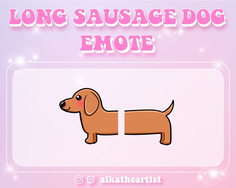 Cute Sausage Dog Emote for Twitch and Discord - Etsy