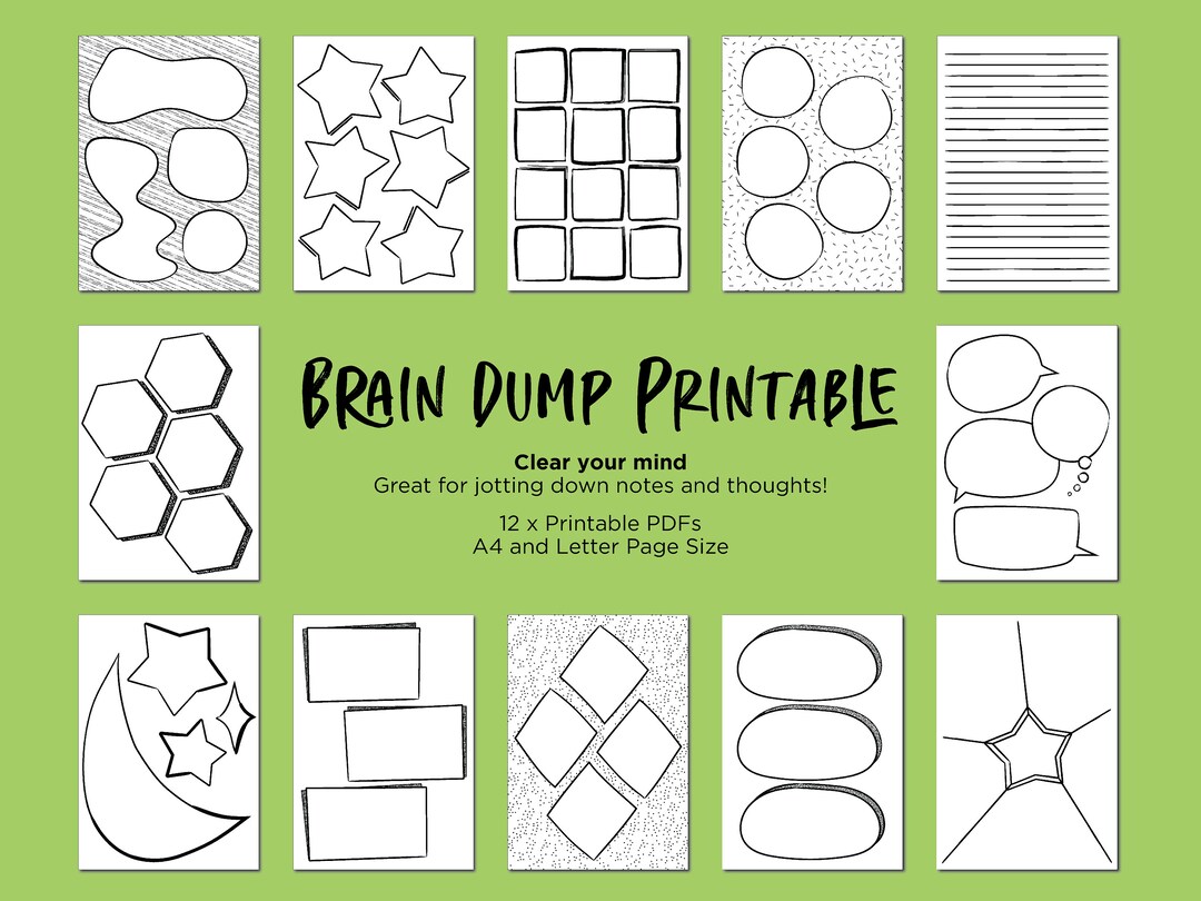 Brain Dump Printable Bundle - Hand Drawn Doodle Style - A4/letter ...